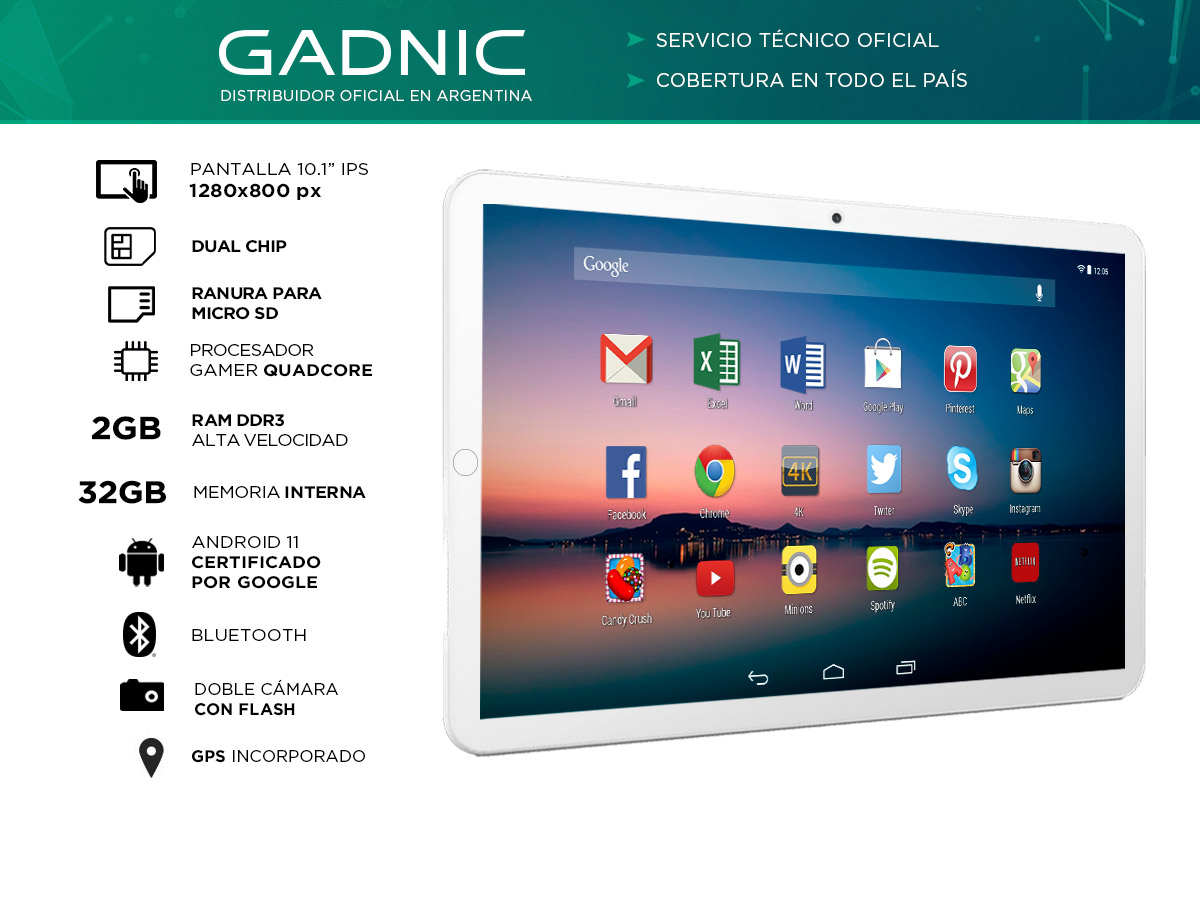 Tablet Gadnic Fenix Phone Gamer 4G LTE Quadcore 32gb 2gb 10" IPS | Bidcom