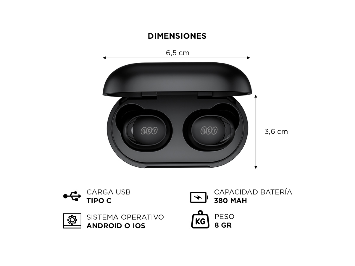 Auriculares Inalámbrico QCY T27 In-ear | Bidcom