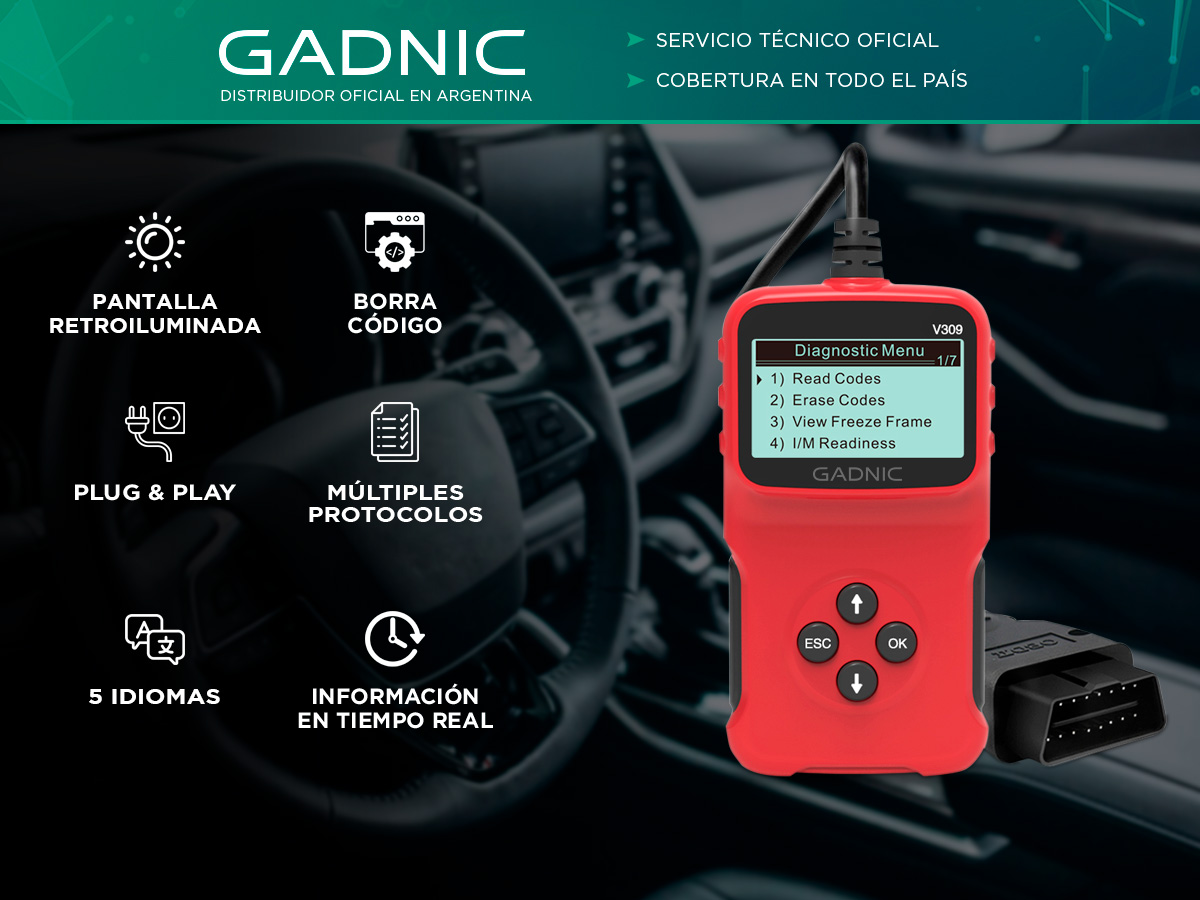 Scanner Automotriz Multimarca Gadnic VA44 OBD2 Universal Diagnóstico ...