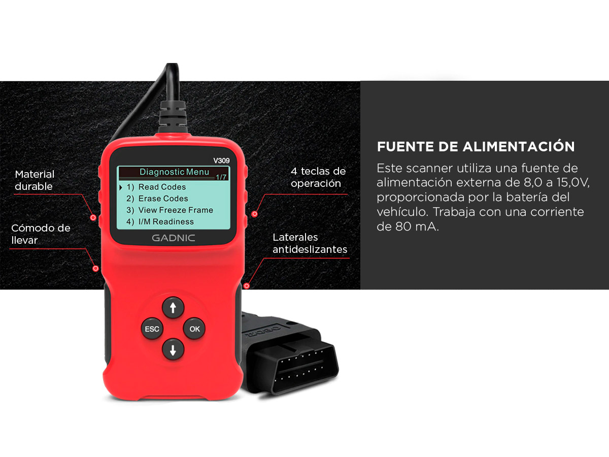Scanner Automotriz Multimarca Gadnic VA44 OBD2 Universal Diagnóstico ...