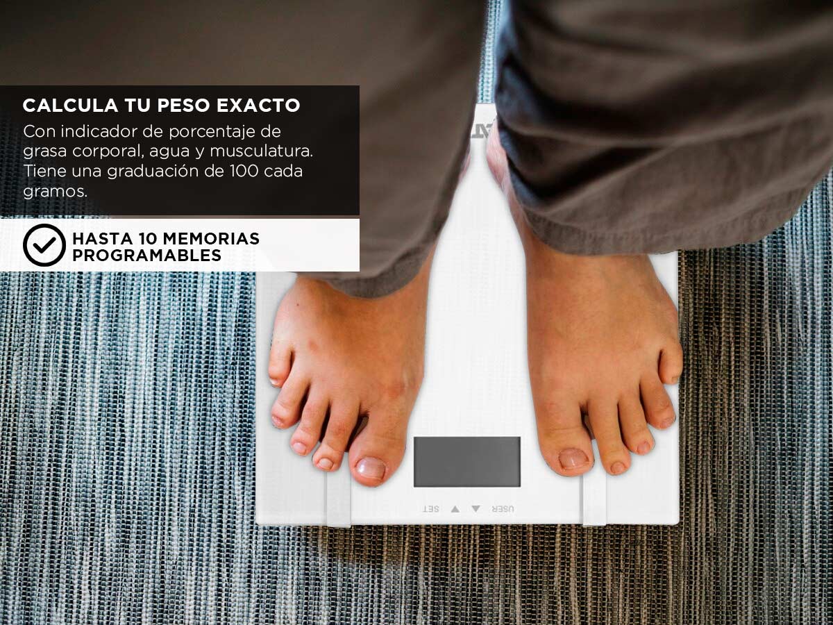 Balanza Personal Digital Atma Indicador de Grasa Corporal Capacidad ...