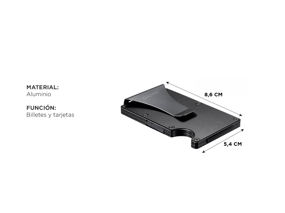 Billetera Gadnic de Aluminio con Clip Tarjetero Elegante | Gadnic