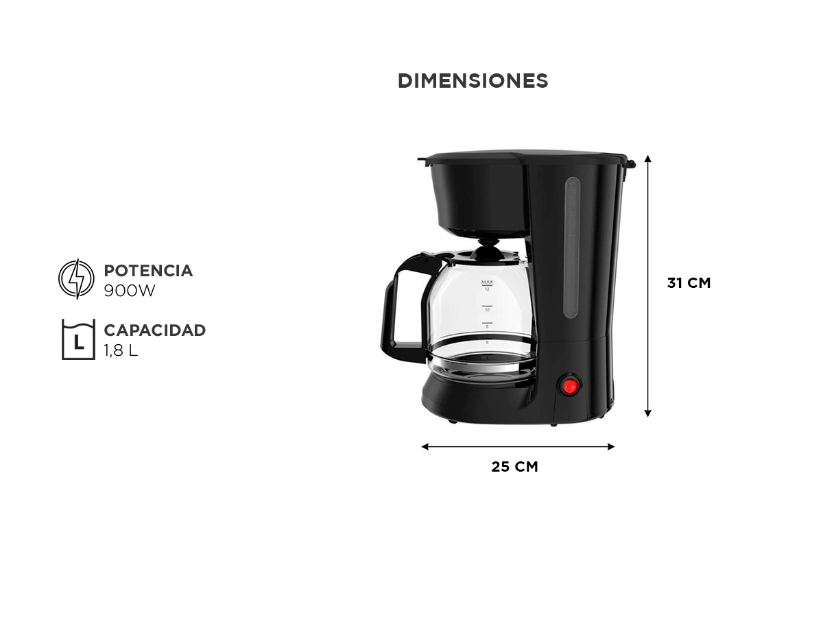 Cafetera de Filtro Liliana Cafety 1.8 Lts | Bidcom
