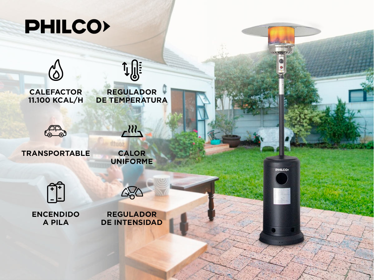 Estufa Hongo Calefactor Exterior a Gas 11100 kcalh Philco | Bidcom