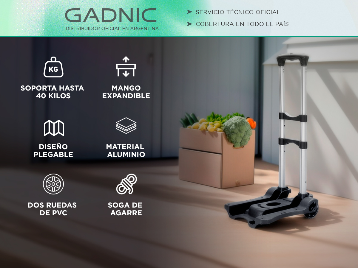 Carro Zorra Plegable Hasta 40 Kg Reforzado Gadnic Cpk-40 | Bidcom