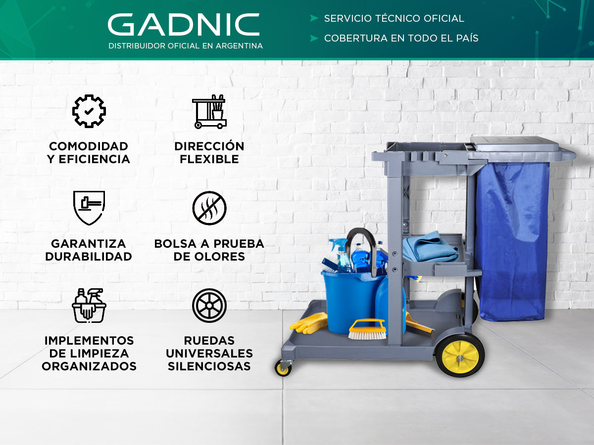 Carro de Limpieza Gadnic CAR1 Con Bolsa Multiservicio | Gadnic
