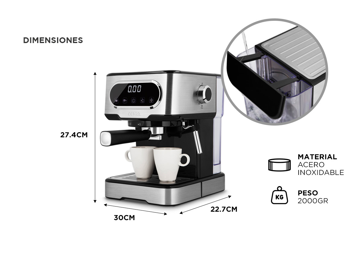 Cafetera Express Digital Atma 1.5 Lts Pro CEAT5403GP | Bidcom