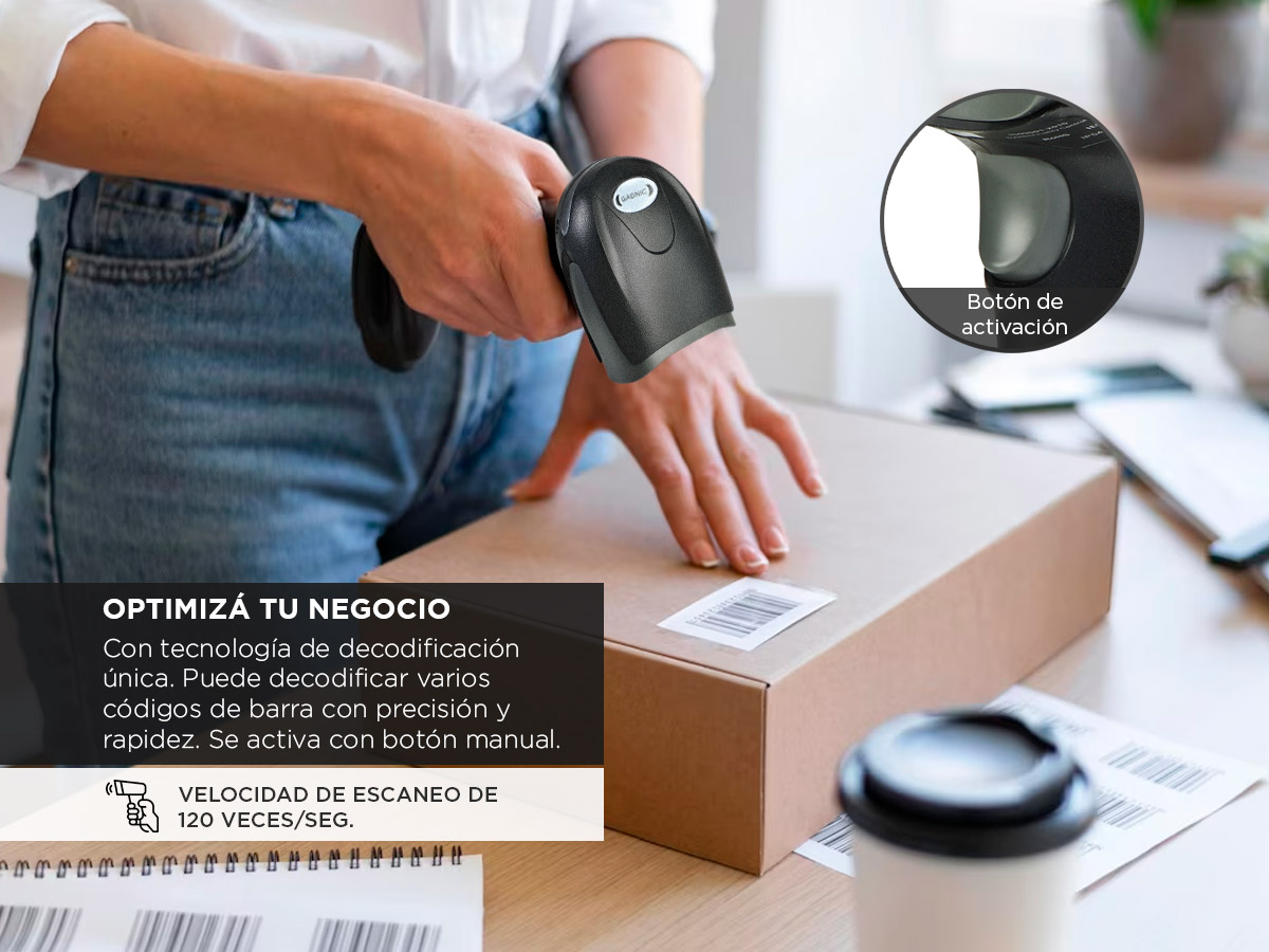 Lector de Código De Barras Gadnic Bar12 Láser Usb | Gadnic