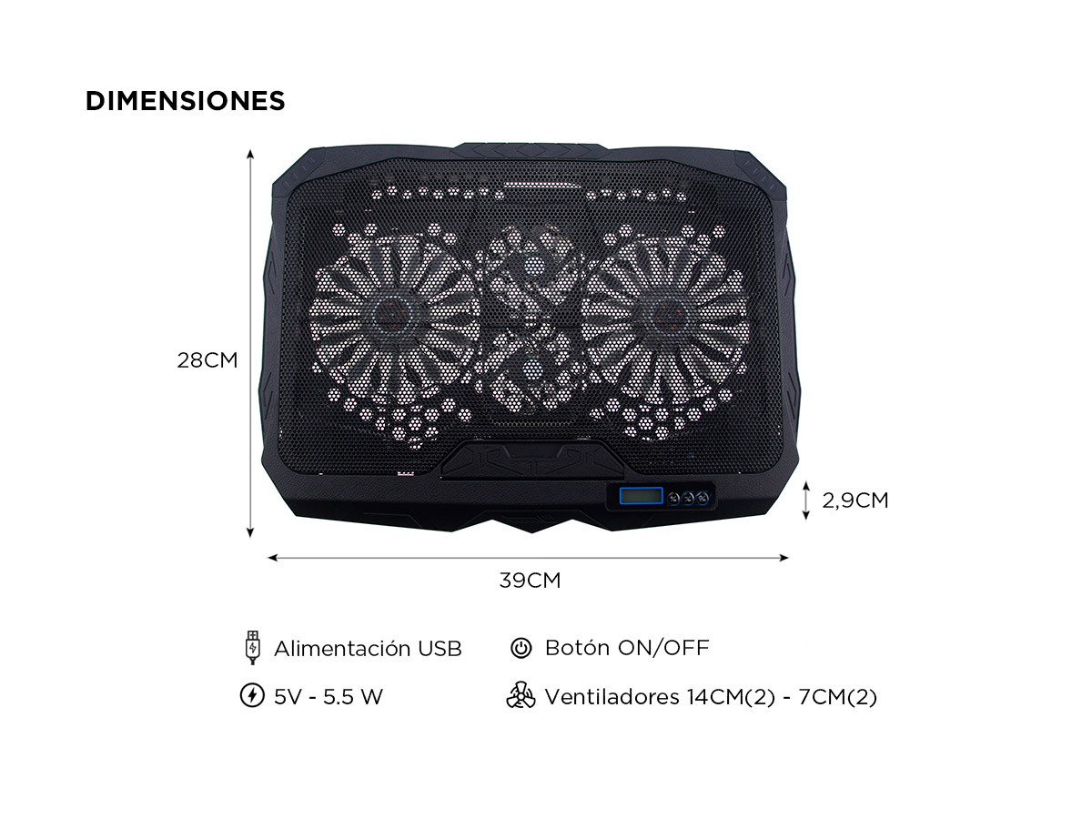 Base Cooler Para Notebook Gadnic 5.5W | Gadnic
