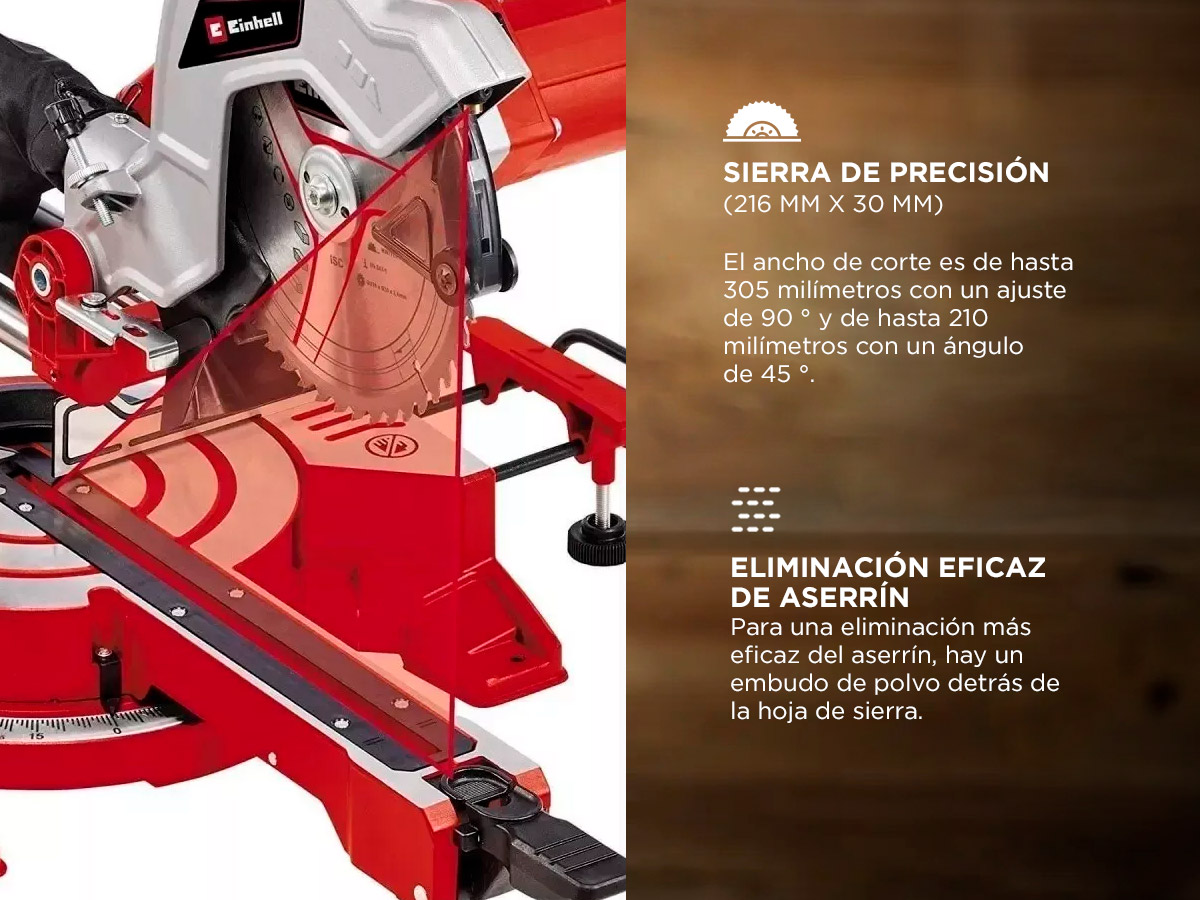 Sierra Ingletadora Telescópica Einhell TC-SM 216 1600W | Bidcom