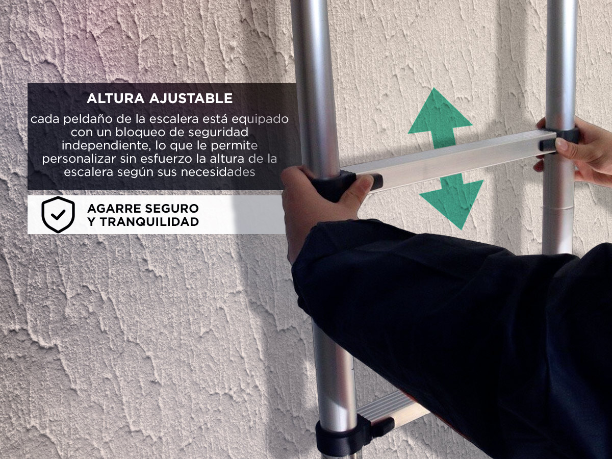 Escalera Telescópica Gadnic 2M Con Altura Ajustable | Gadnic