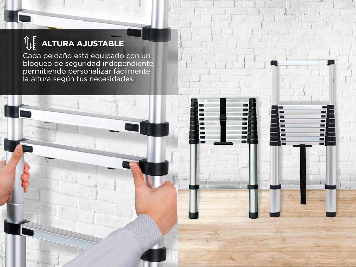 Escalera Telescópica Gadnic De Aluminio Extensible 38 Metros | Gadnic