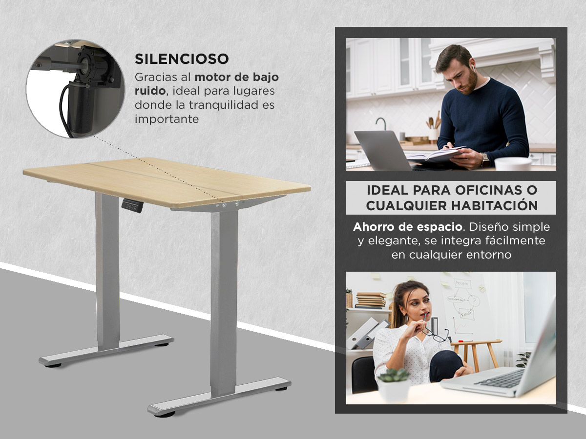 Escritorio Regulable Simple Gadnic 120x60x18 con Ajuste de Altura | Gadnic