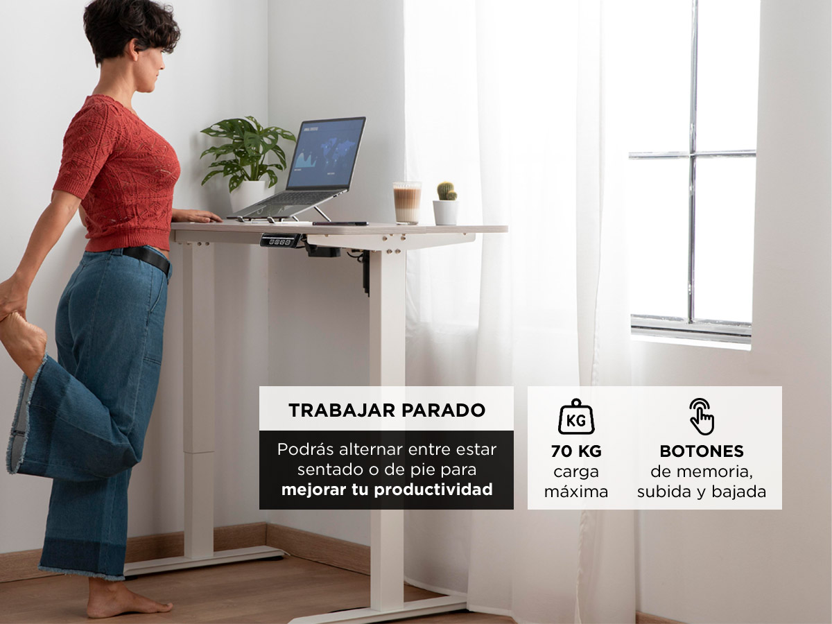 Escritorio Regulable Simple Gadnic 120x60x18 con Ajuste de Altura | Gadnic