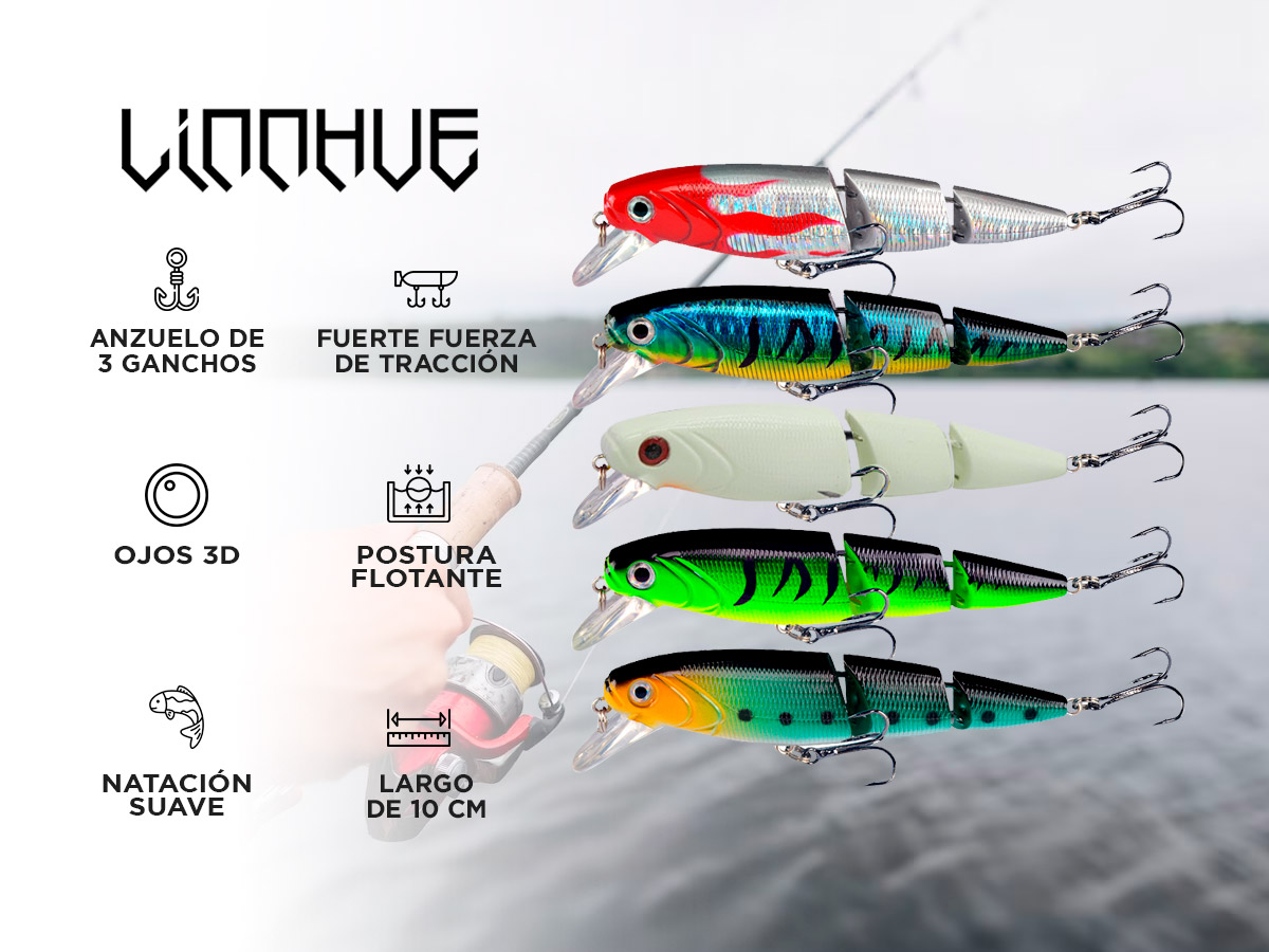 Señuelo de Pez Articulado Linnhue Para Pesca | Bidcom