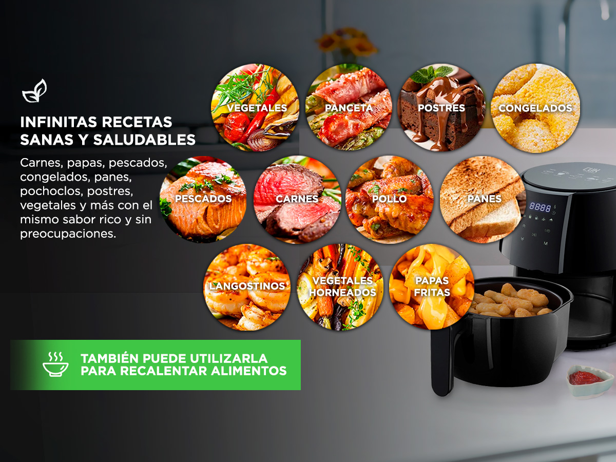 Freidora Sin Aceite Gadnic F40 Pro 4Lts 1400w Control Digital Antiadherente | Gadnic