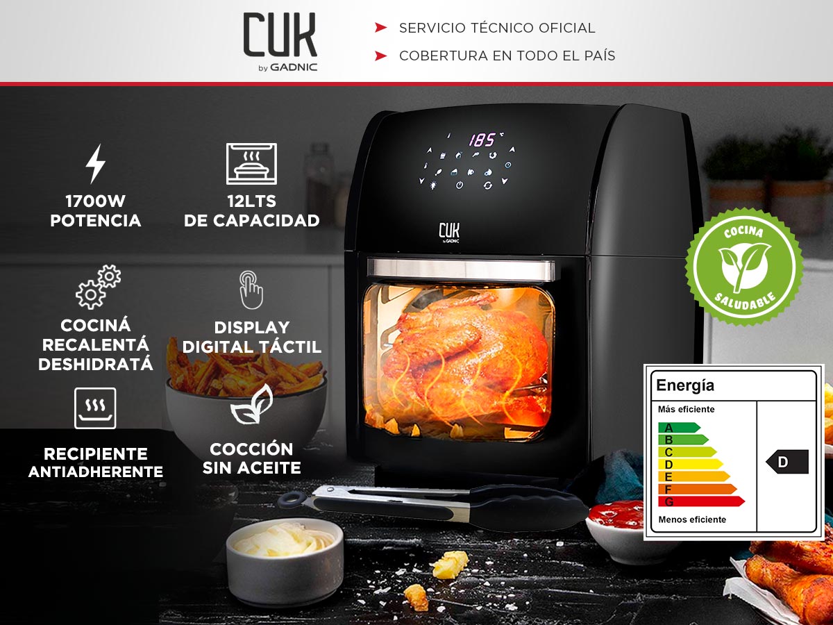 Freidora Sin Aceite Gadnic F120 12 Litros1700w Panel Digital Antiadherente | Gadnic