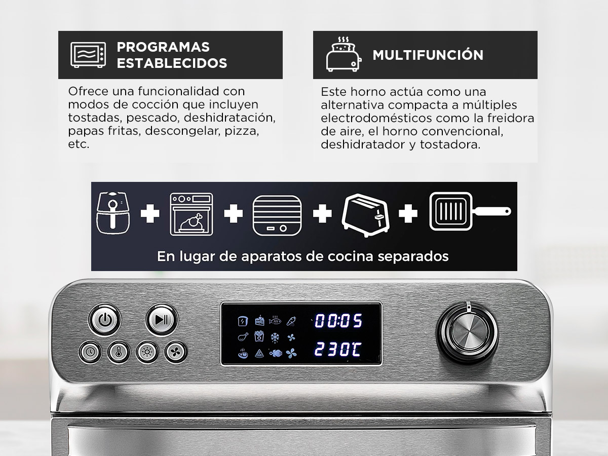 Freidora Horno De Aire Gadnic 1700W Digital | Gadnic