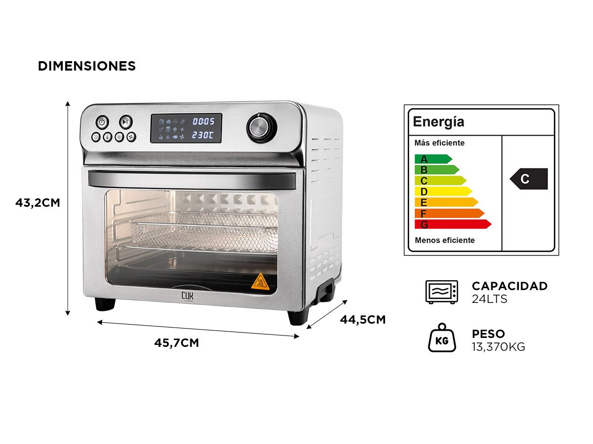 Freidora Horno De Aire Gadnic 1700W Digital | Gadnic