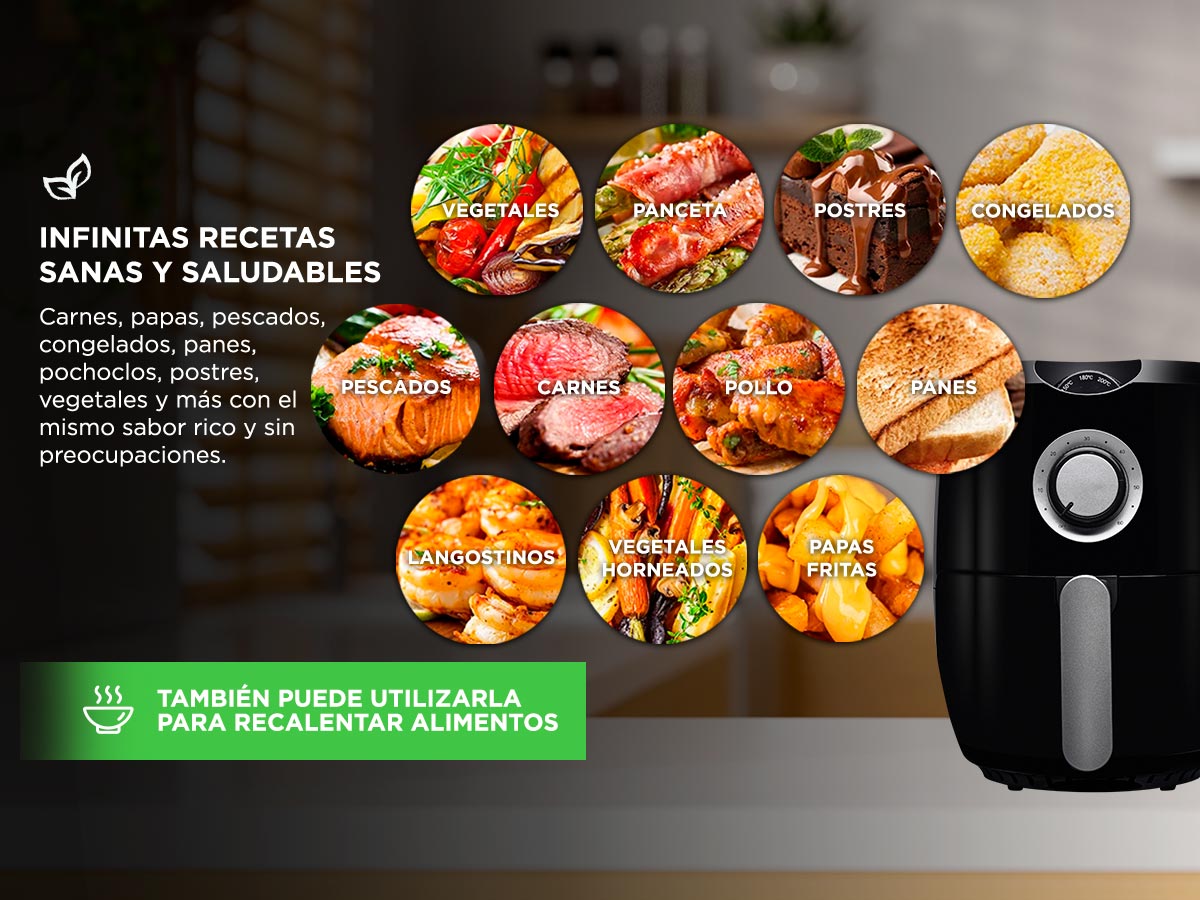 Freidora Eléctrica De Aire Gadnic 8067 2.0L 1000W | Gadnic