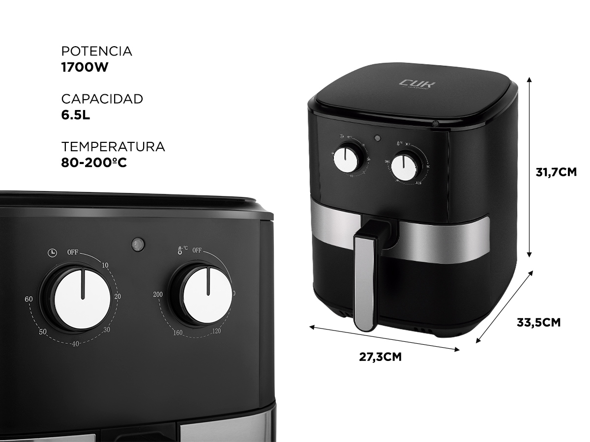 Freidora Eléctrica De Aire Gadnic 8067 65L 1700W | Gadnic