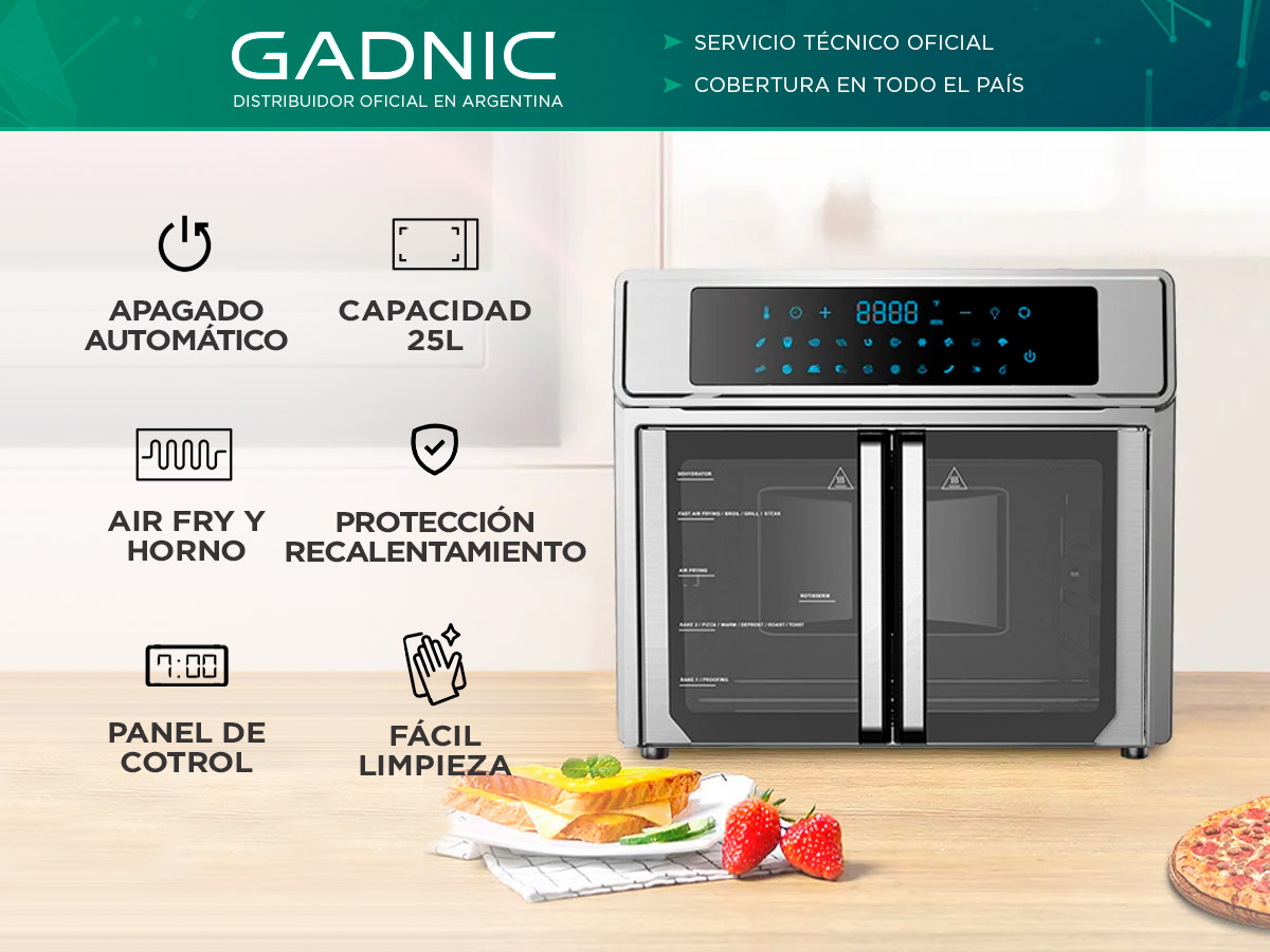 Freidora de Aire Gadnic 25lts con Accesorios | Gadnic