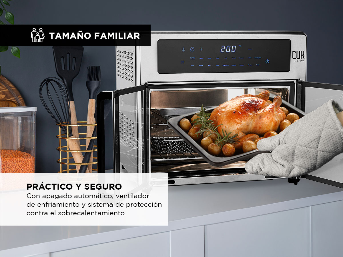 Freidora De Aire Cuk By Gadnic 25 Litros Con Accesorios Función Air Fry & Horno | Gadnic