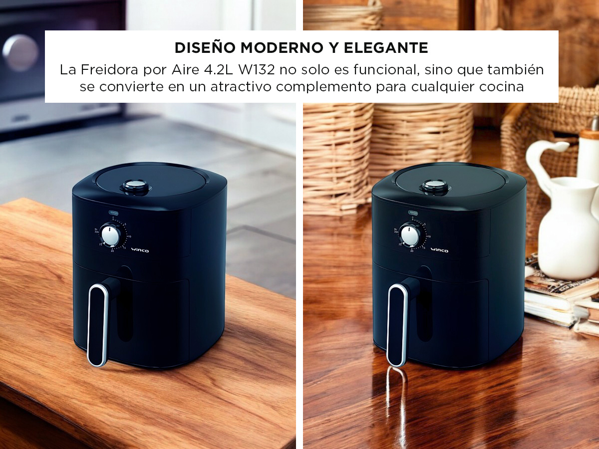 Freidora de Aire Winco W132 4.2 Litros Negra | Bidcom