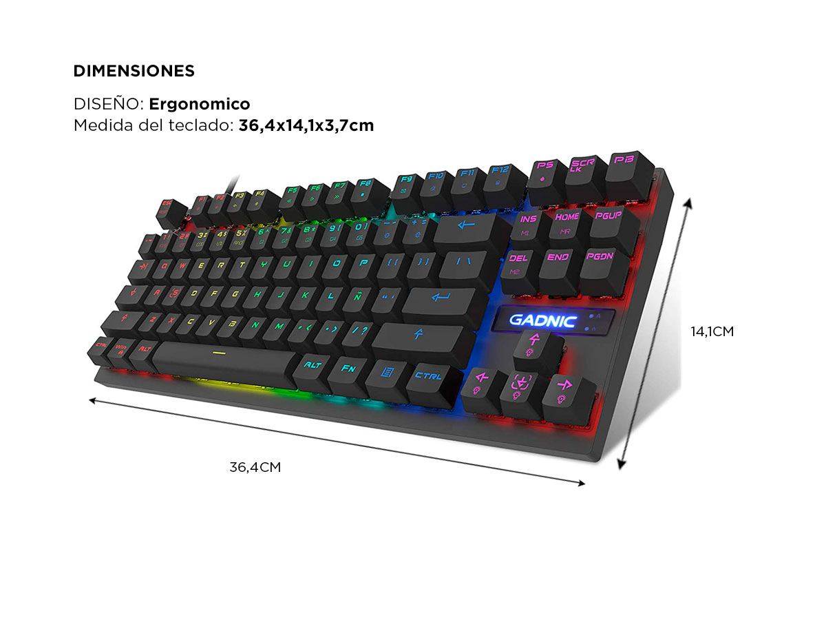 Teclado Gamer Mecanico Gadnic ZT800 RGB TKL Switch Outemu Blue | Gadnic