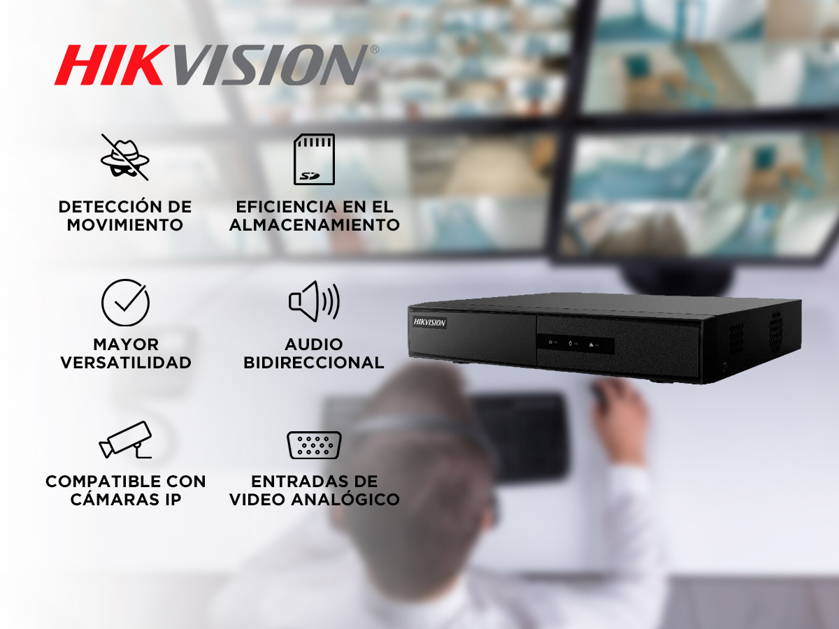 Grabadora DVR Hikvision 4 Canales DS-7204HGHI-M1 720p | Bidcom