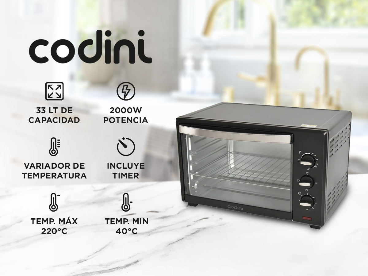 Horno Eléctrico Codini 46CL 33Lts 2000W | Bidcom