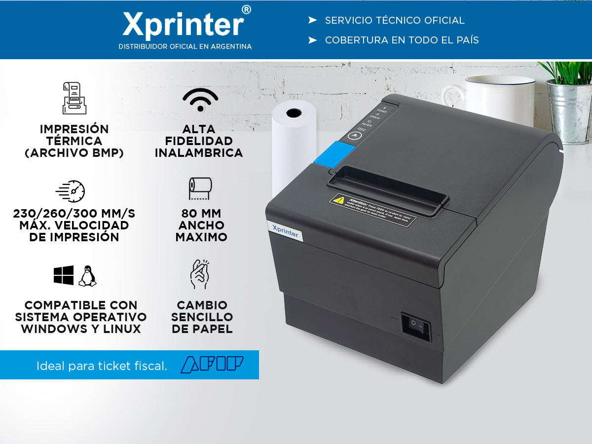 Impresora Térmica de Alta Velocidad XPrinter Q801K 80 mm con USB | Bidcom