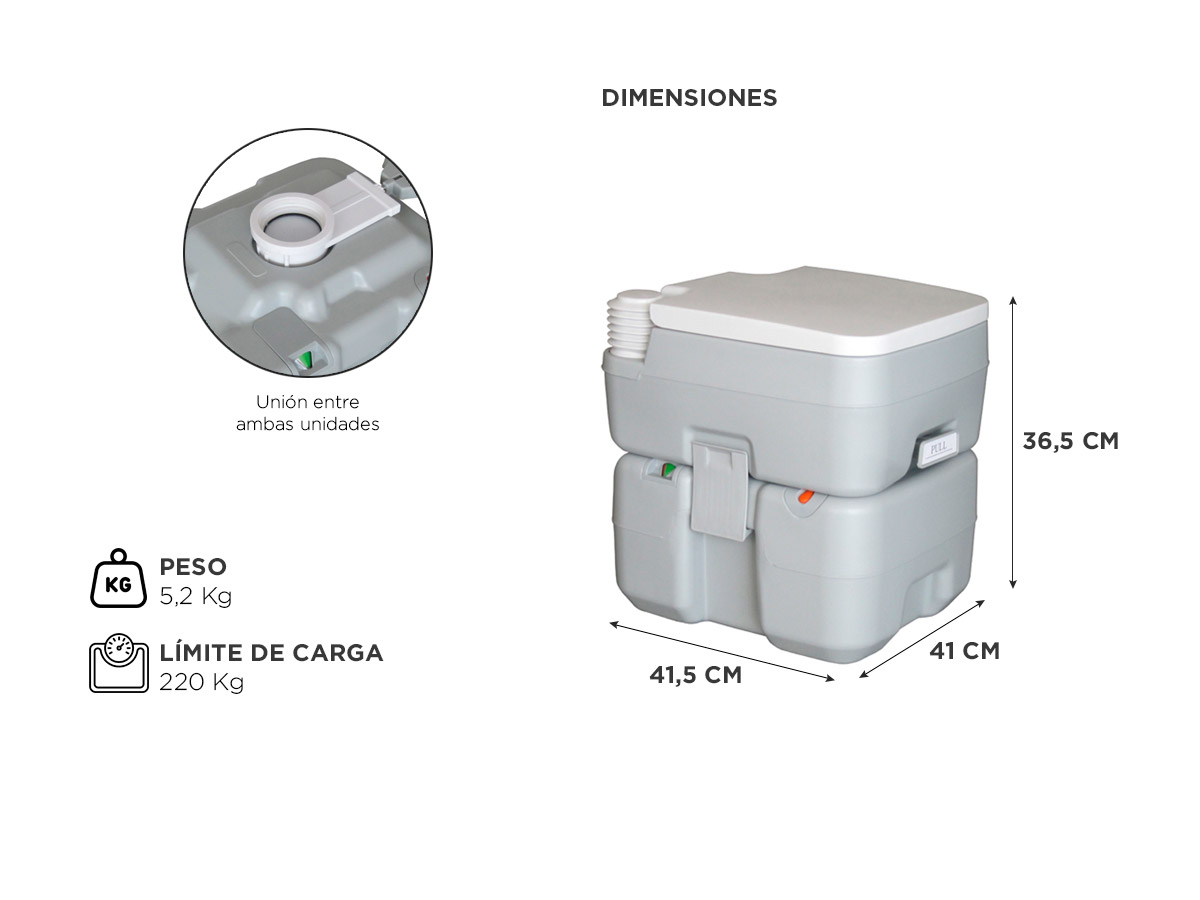 Inodoro Portátil Químico INOP 30 Gadnic 20 Litros | Bidcom