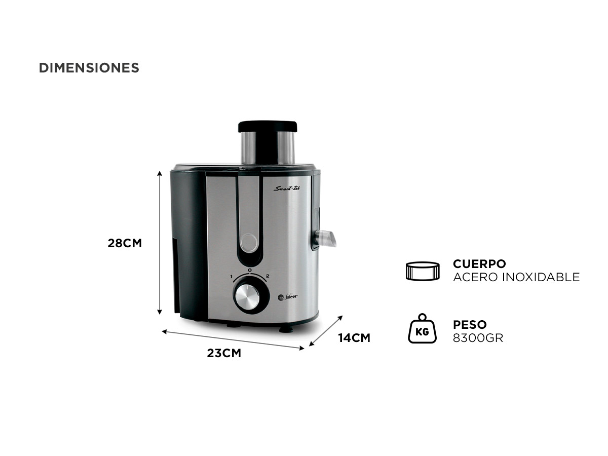 Juguera Smart Tek Fast Juicer 600w 350ml Acero Inox | Bidcom