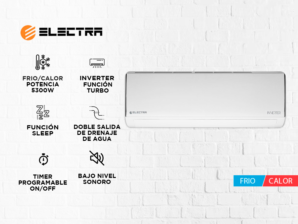 Aire Acondicionado Electra Trend Inverter Frio Calor 5300W Efic ...
