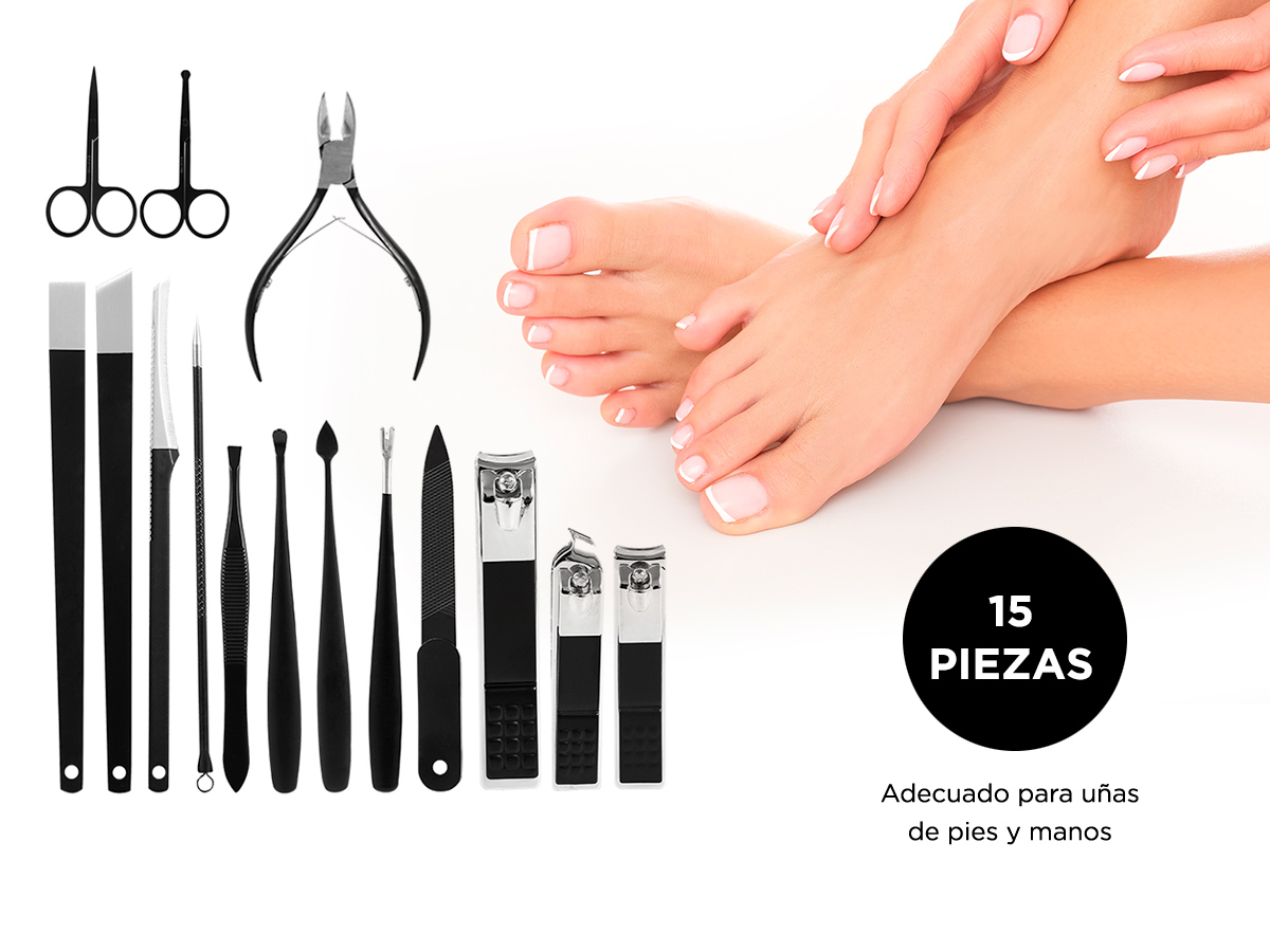 Set Uñas x15 Piezas Gadnic Manicura Pedicura Acero Inoxidable | Gadnic