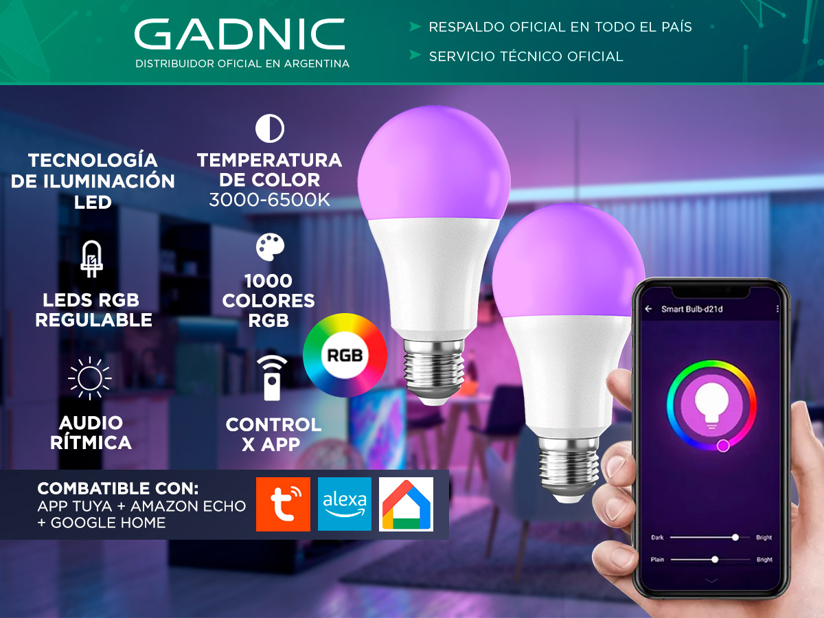 Lampara Led Smart Inteligente RGB X2 9W Wifi | Bidcom