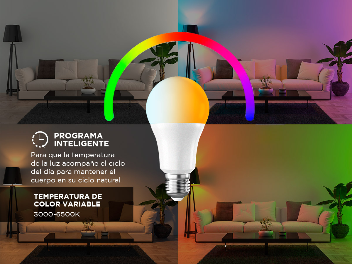 Lampara Led Smart Inteligente RGB 9W Wifi | Bidcom