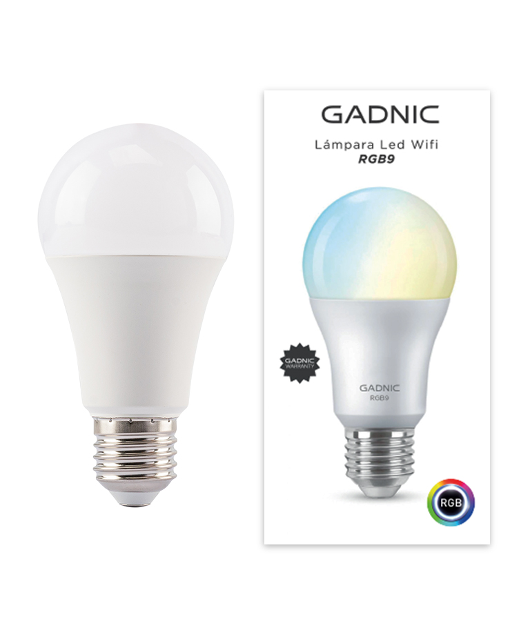 Lampara Led Smart Inteligente RGB 9W Wifi | Gadnic