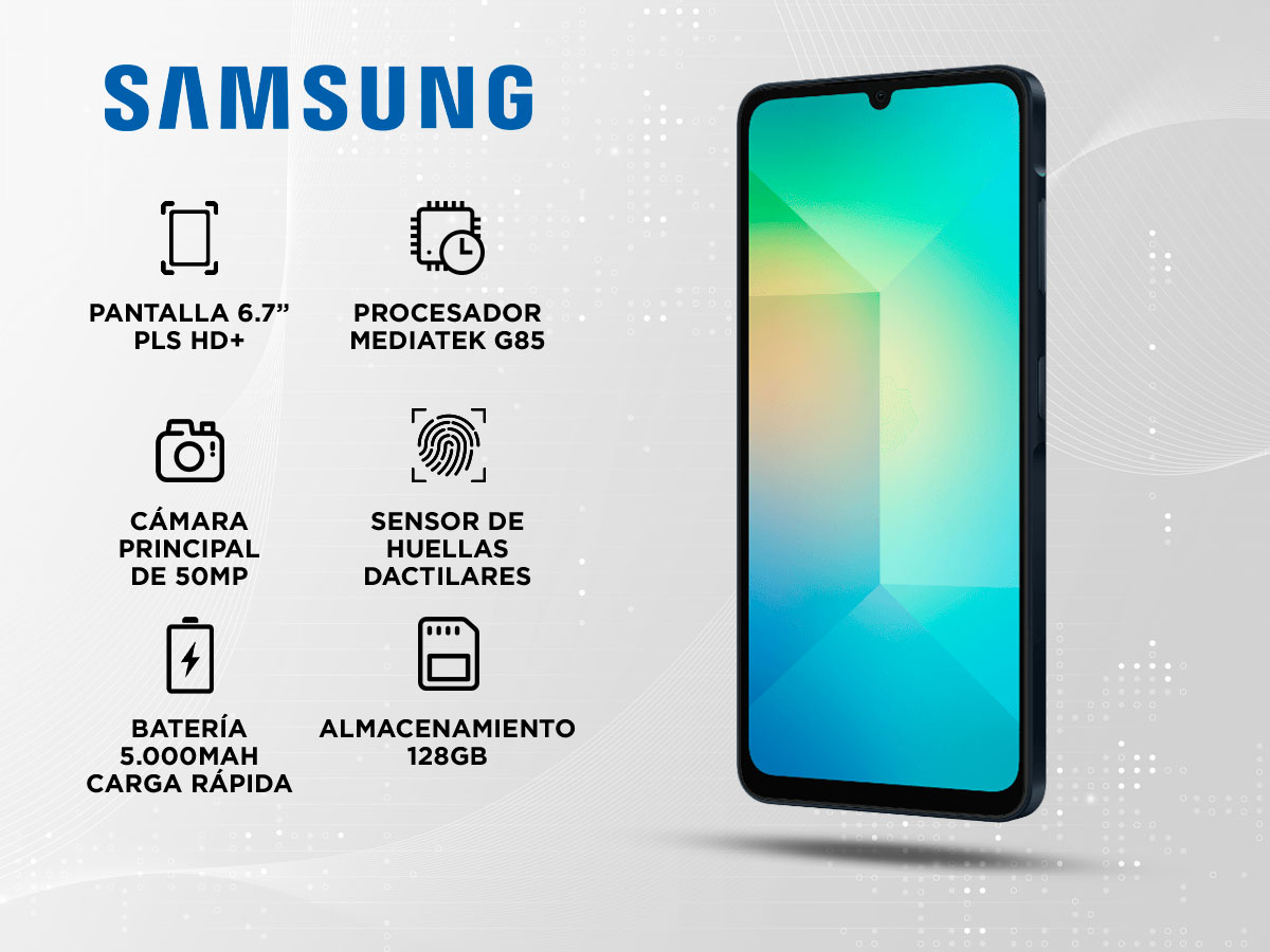 Celular Samsung Galaxy A06 128GB SM-A065M | Bidcom