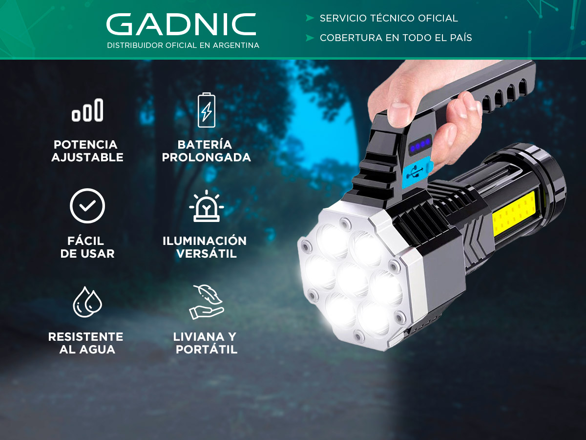 Linterna Camping Gadnic Larga Distancia Recargable | Gadnic