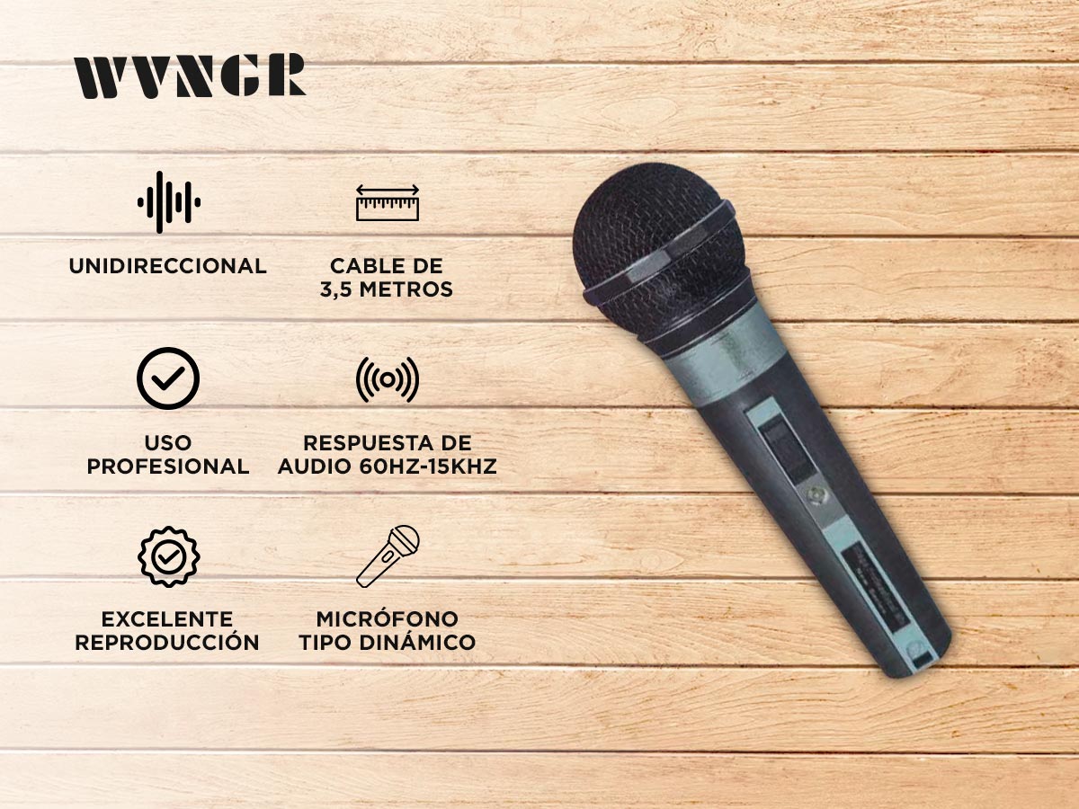 Micrófono Profesional Dinámico WVNGR WG-777 | Bidcom