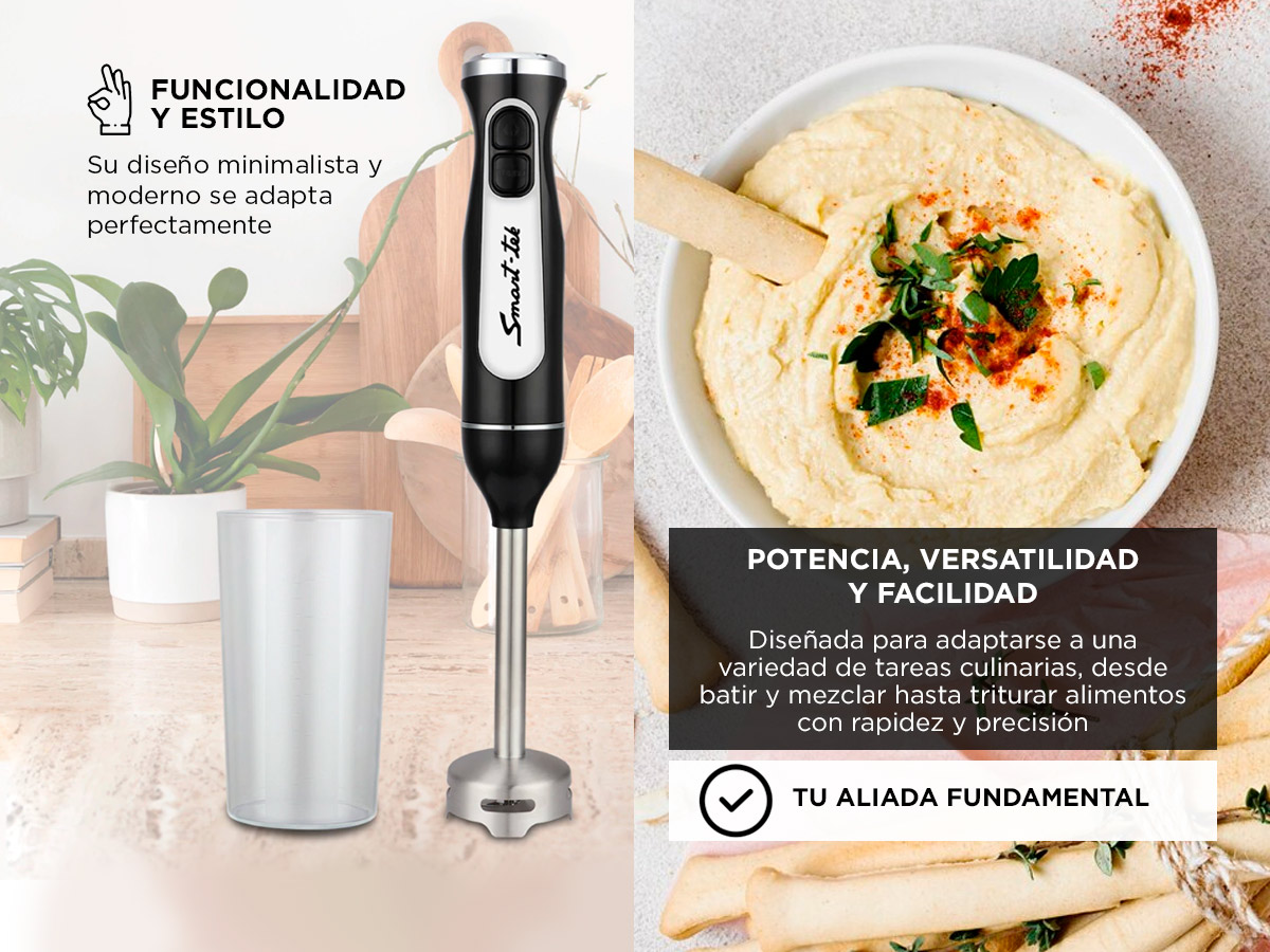 Licuadora de Mano Smart Tek Mixer Minipimer MP600 600W | Bidcom