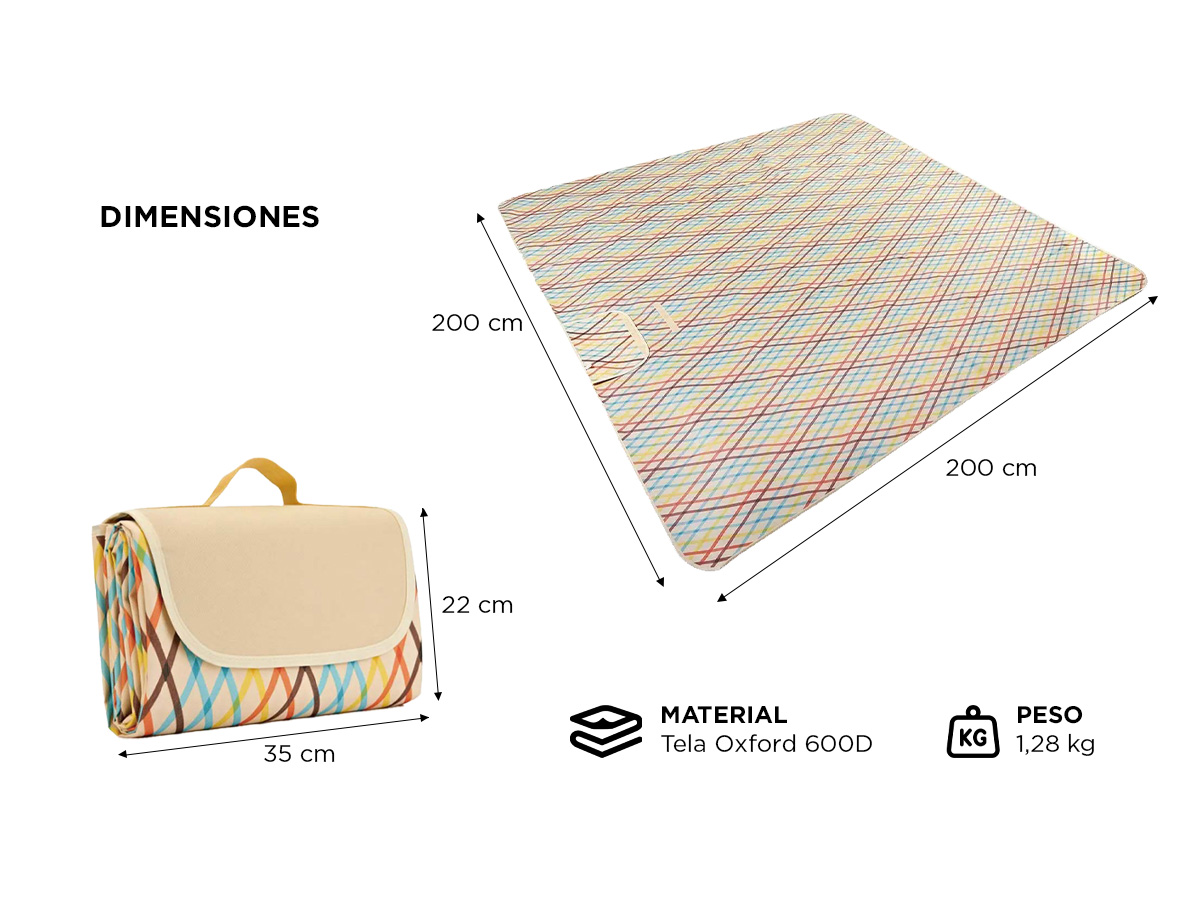 Lona Plegable Gadnic de Playa Picnic o Campo | Gadnic