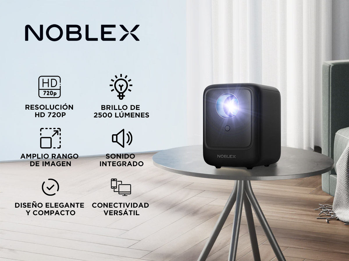 Proyector HD Noblex 30-120 NX30120XNRPI Color Negro | Bidcom