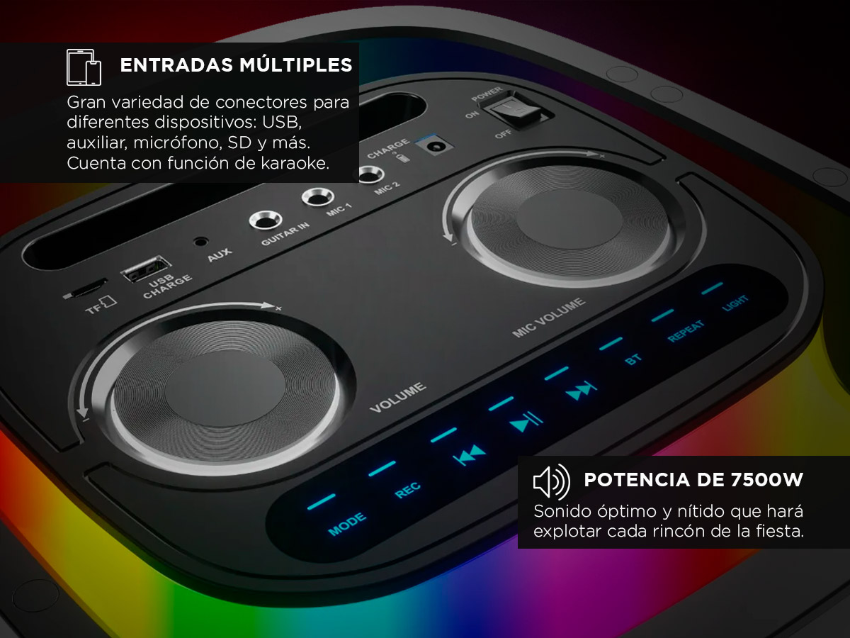 Torre Potenciada de Sonido Philco 94TP8500 7500W Bluetooth | Bidcom