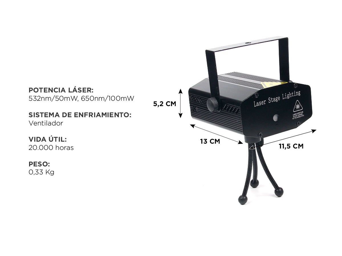 Proyector Luz Láser Gadnic L41C Audioritmica Efecto Estroboscópico | Gadnic