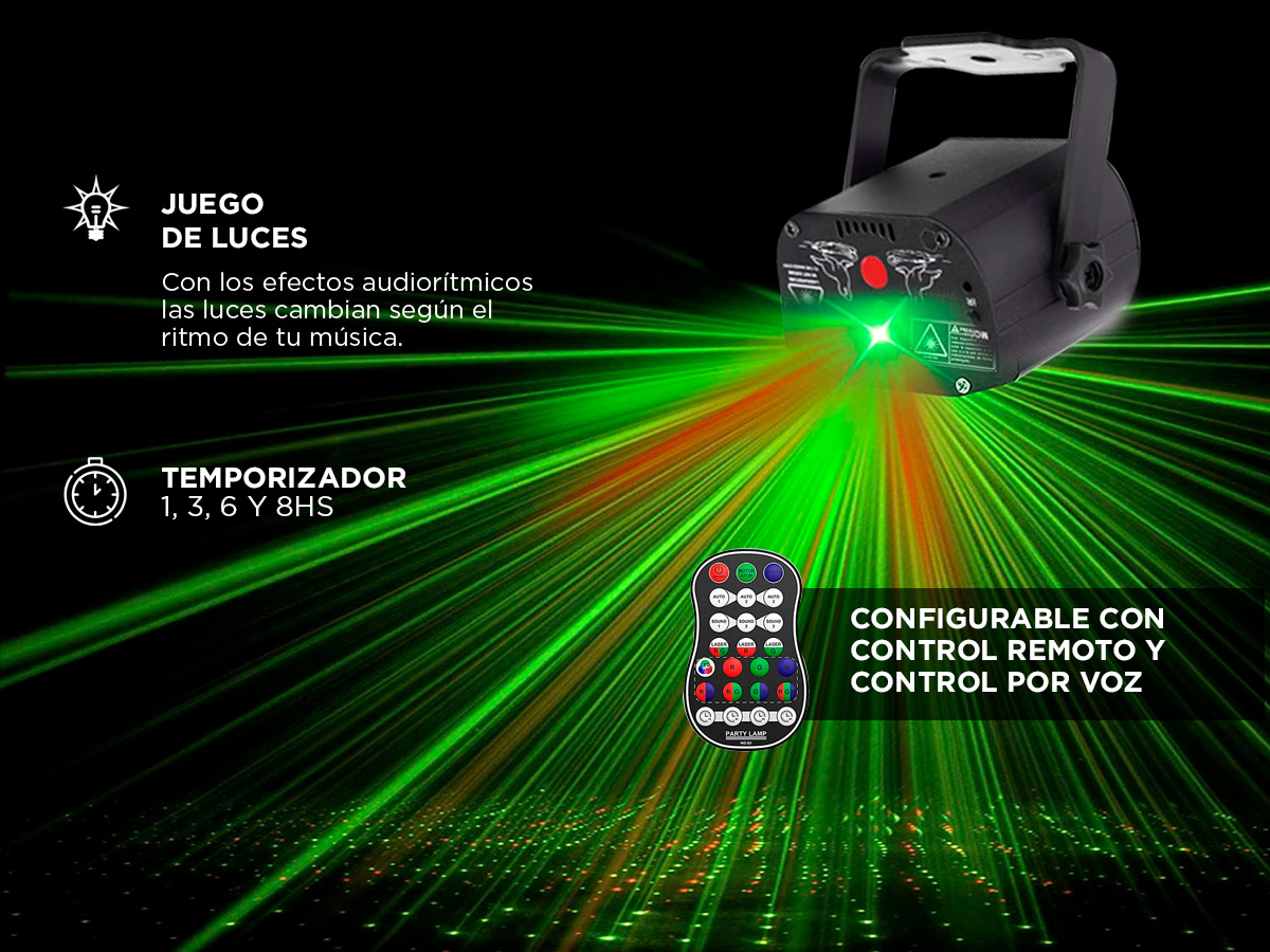 Reflector Laser Gadnic Multi Modo Con Control Remoto | Gadnic