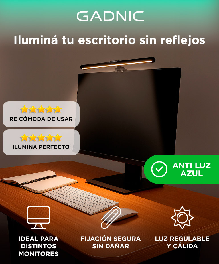 Luz Para Monitor Led Anti Luz Azul Lampara Gamer | Gadnic