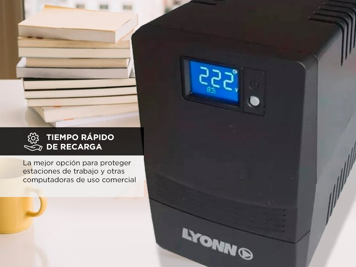 Estabilizador Ups Lyonn 800va 480w Lcd 4 Salidas CTB-800APLED | Bidcom